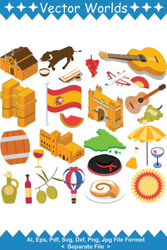 Spain Country Symbol SVG Vector Design - MasterBundles