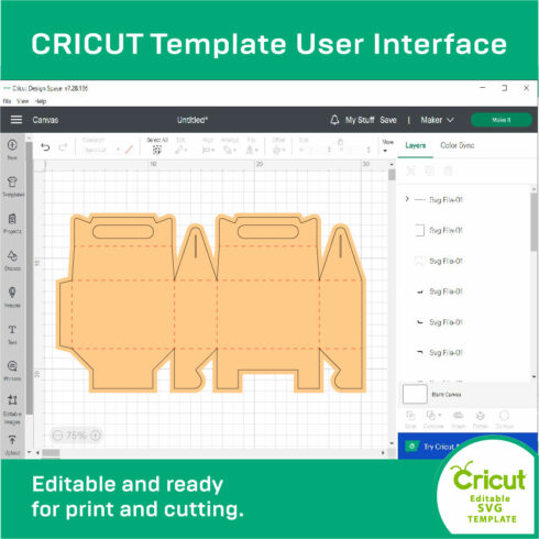 Large Gable Box Dieline Template - MasterBundles