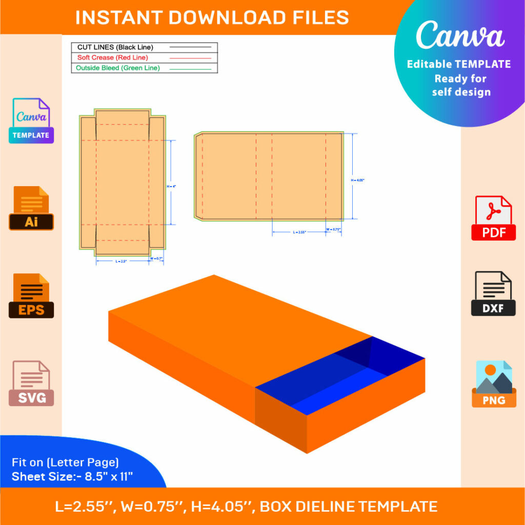 Match Box, Drawer box, sliding box, Dieline Template - MasterBundles