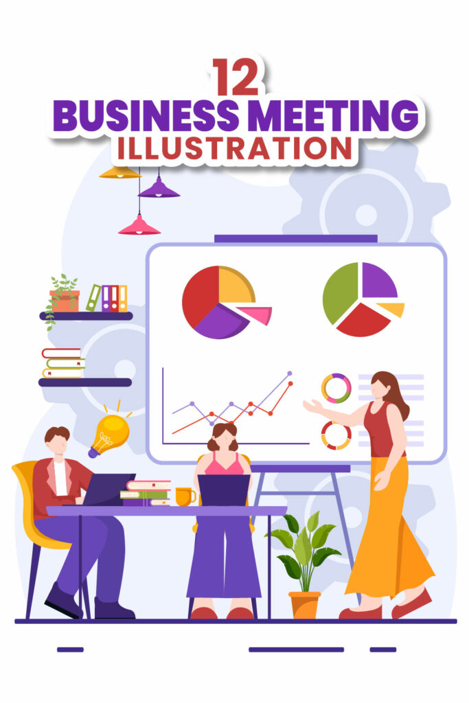 12 Business Meeting Illustration - MasterBundles