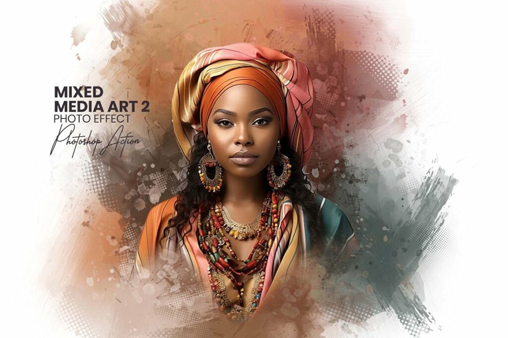 Mixed Media Art Photoshop Actions - MasterBundles