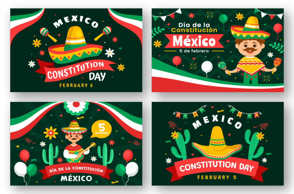 12 Constitution Day of Mexico Illustration - MasterBundles