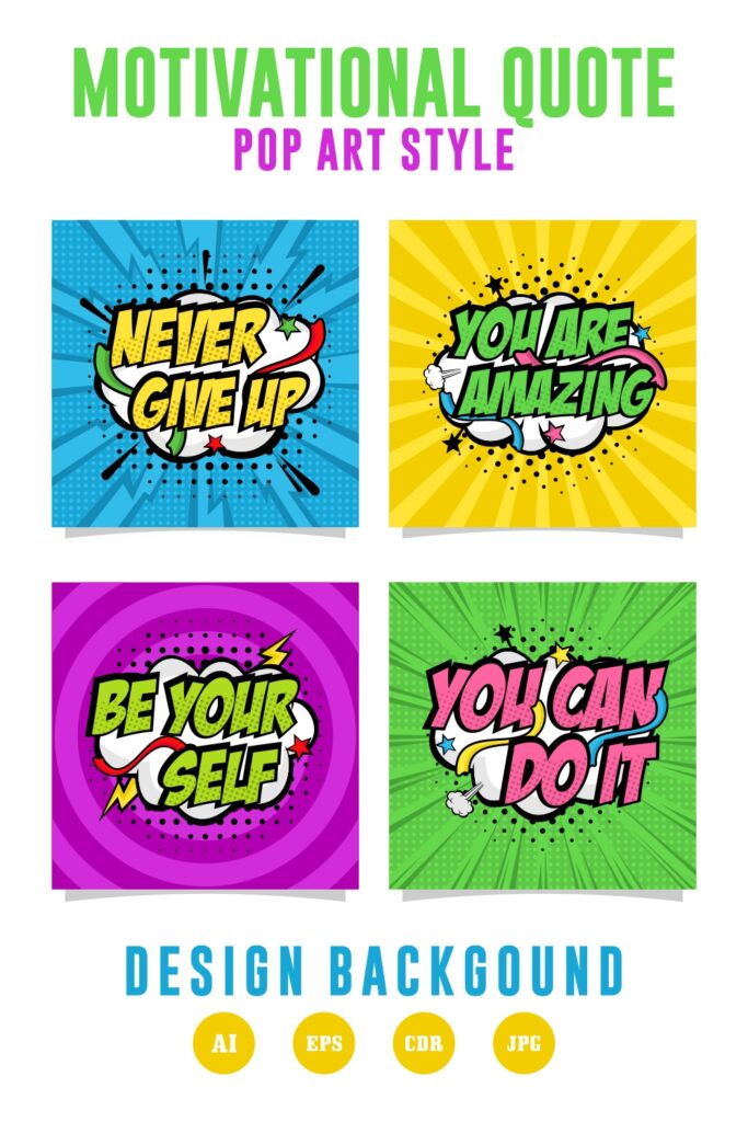Motivational quote pop art style collection - $5 - MasterBundles