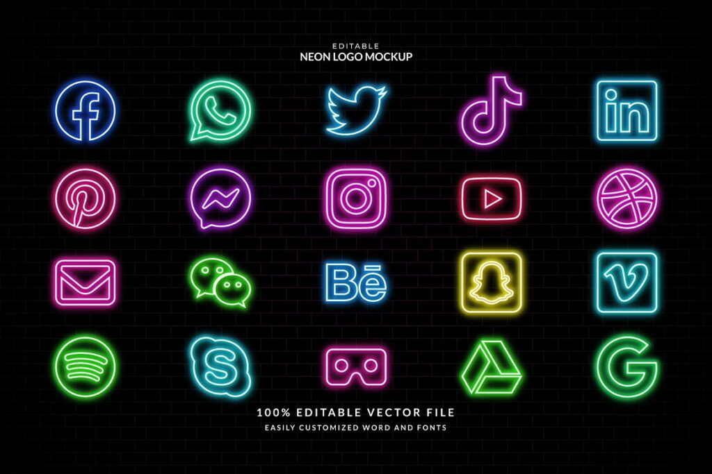 Mixed Neon Vector Effect - MasterBundles