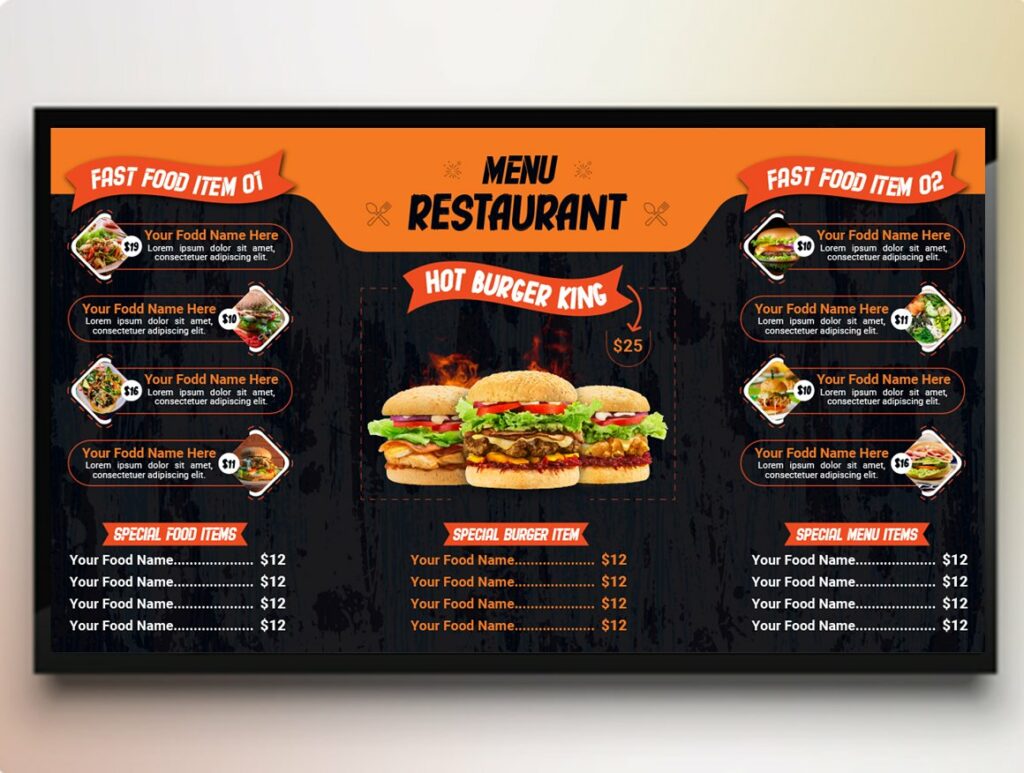 Digital Fast Food Menu Template V-22 - MasterBundles