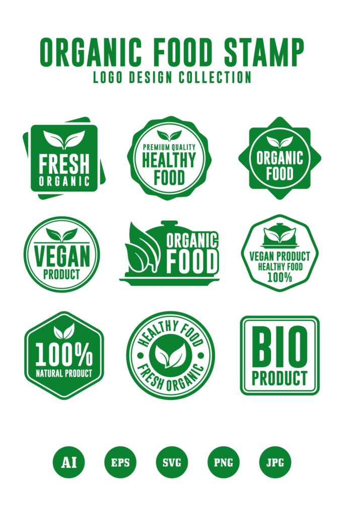 Orgainc food logo design collection - $4 - MasterBundles