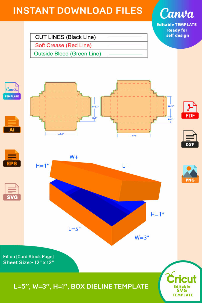 Packaging Box, Rectangl Box, Shoe Box, Dieline Template - MasterBundles