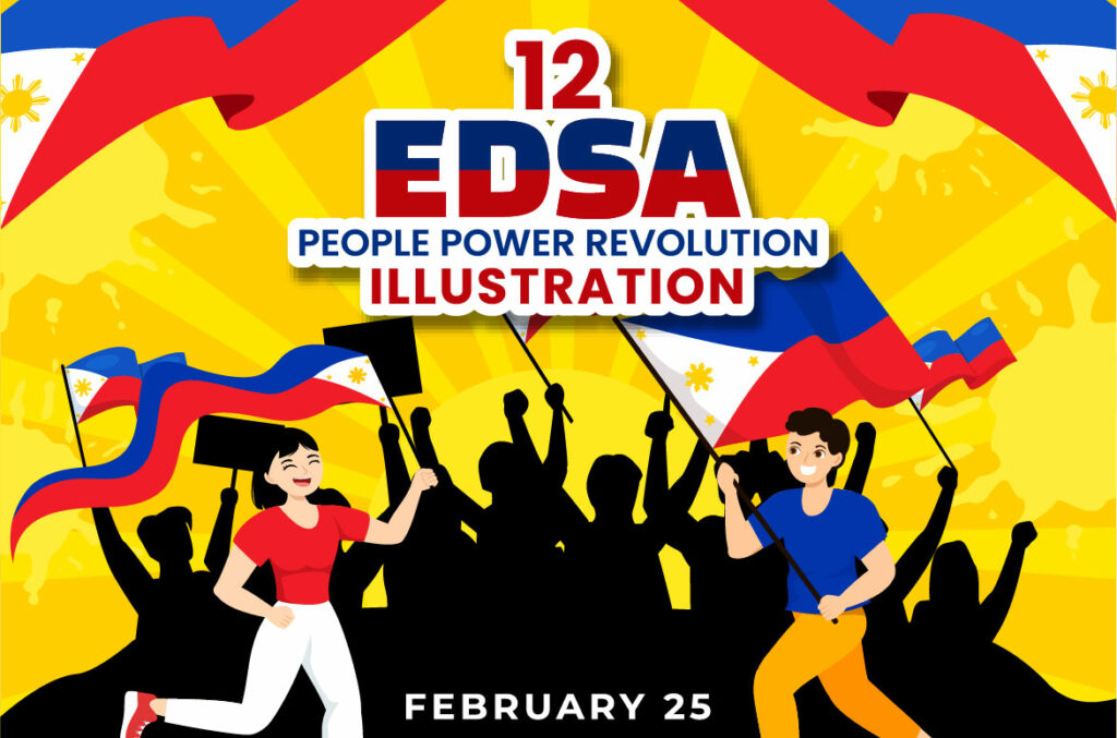 12 Edsa People Power Revolution Anniversary of Philippine Illustration ...