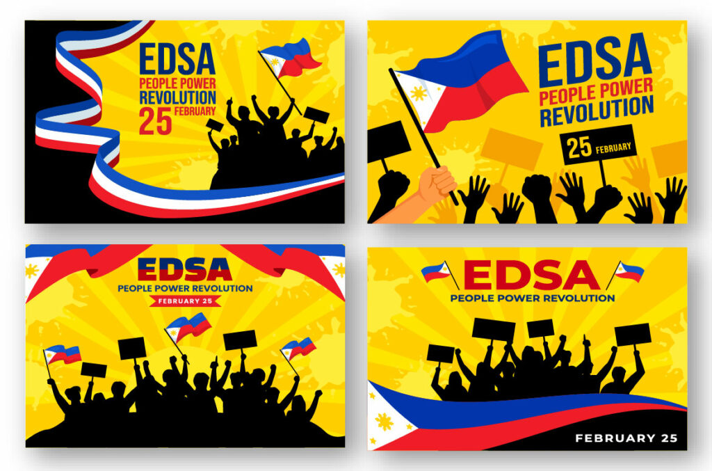 12 Edsa People Power Revolution Anniversary of Philippine Illustration ...