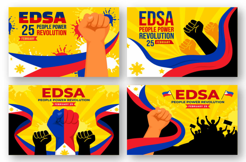12 Edsa People Power Revolution Anniversary of Philippine Illustration ...