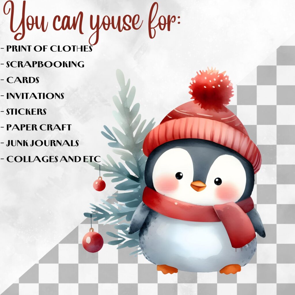 Cute Christmas penguins clip art bundle - MasterBundles
