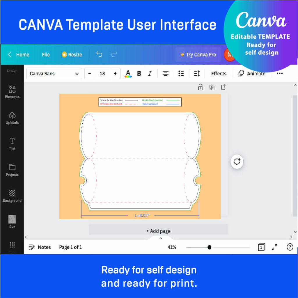 Pillow Box, Party Favor Box, Wedding Favor Box, Dieline Template ...