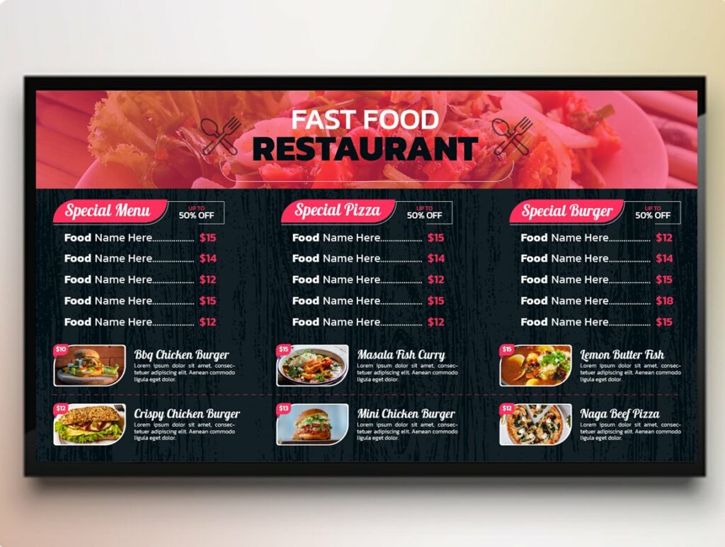 Digital Food Menu Design Template V-19 - MasterBundles