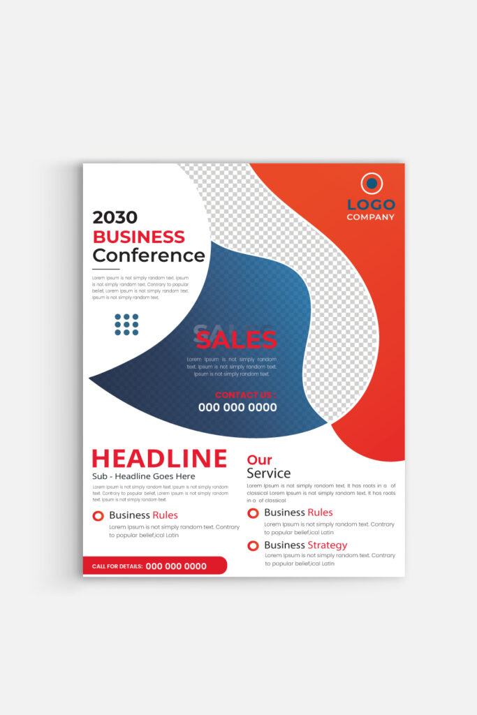 Red and Blue Poster Brochure Flyer design Layout vector template ...