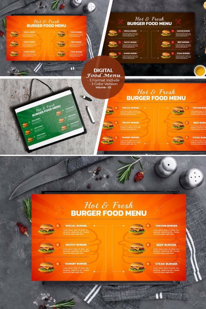Digital Menu Board Templates V-02 - MasterBundles