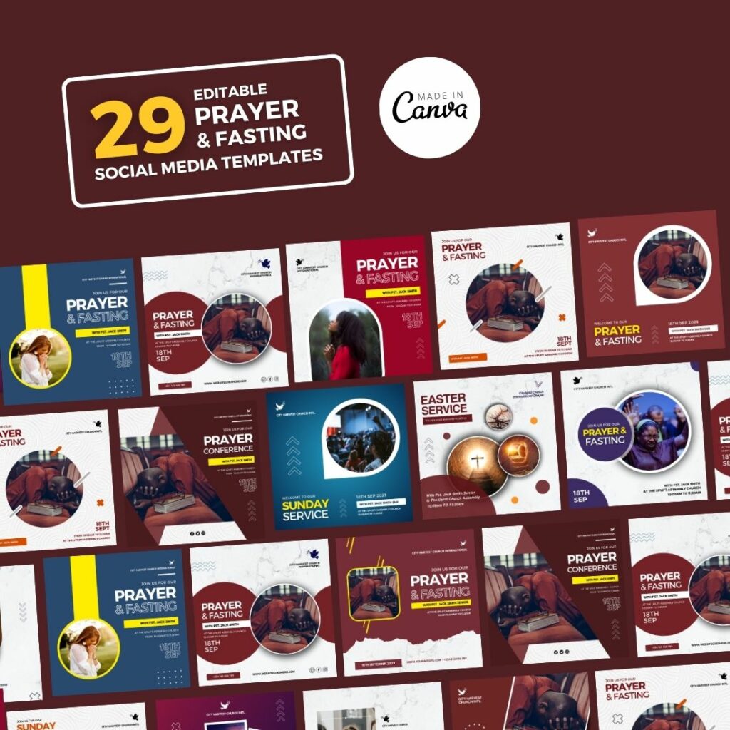 Prayer & Fasting Church Flyer Bundle (30) - MasterBundles