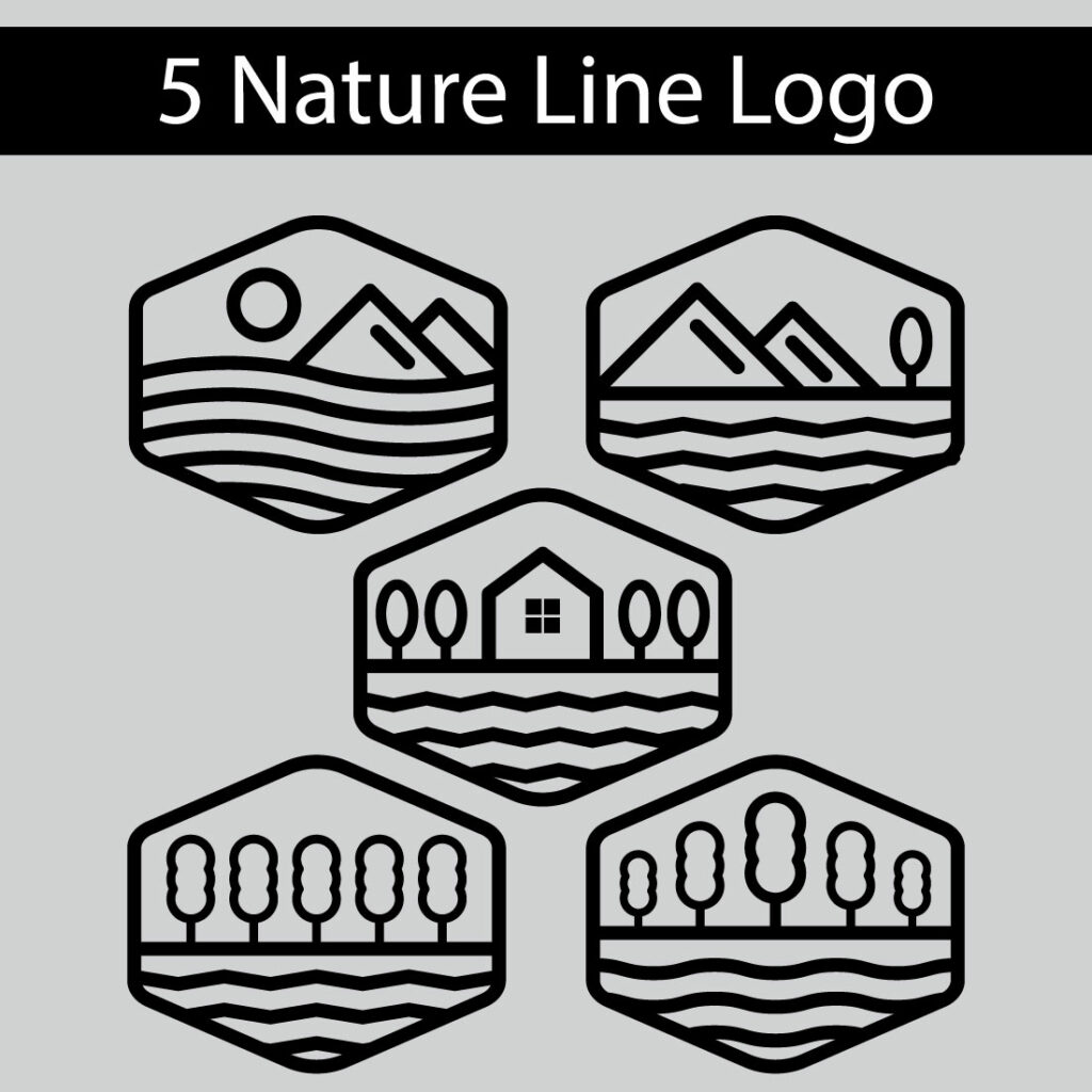 5 Nature Line Logo - MasterBundles