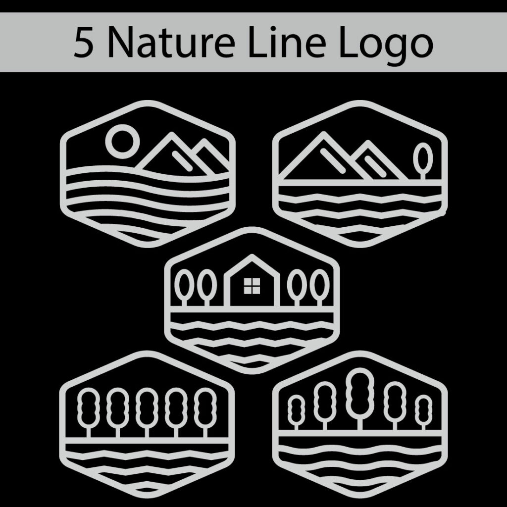 5 Nature Line Logo - MasterBundles