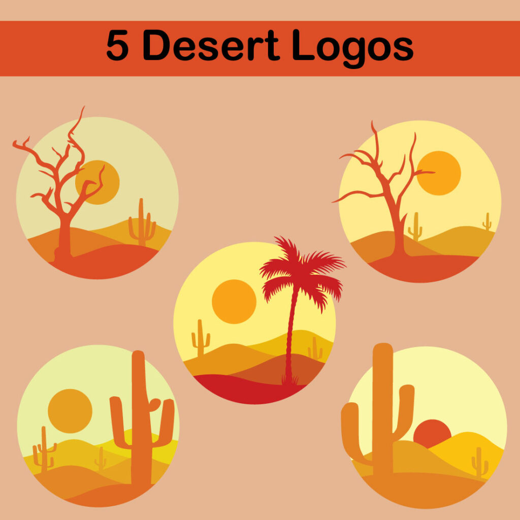 5 Desert Logos - MasterBundles