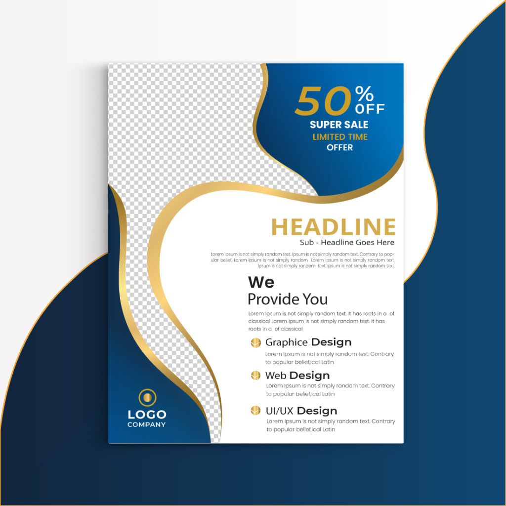 abstract geometric Luxury wavy shape business flyer, poster background ...