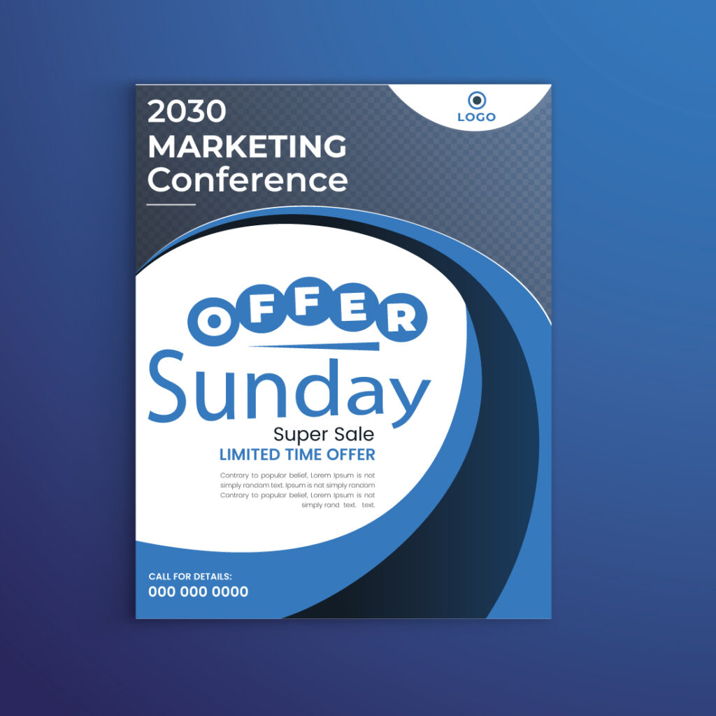 Wavy stylish flyer Template vector design for Brochure, AnnualReport ...