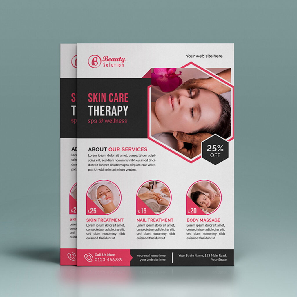 Beauty and spa salon flyer template design - MasterBundles
