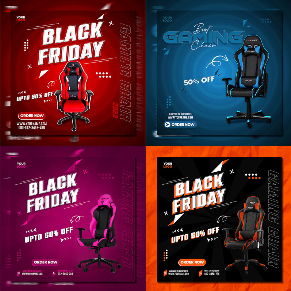 4 Creative Social Media Black Friday Sales Poster Design - MasterBundles