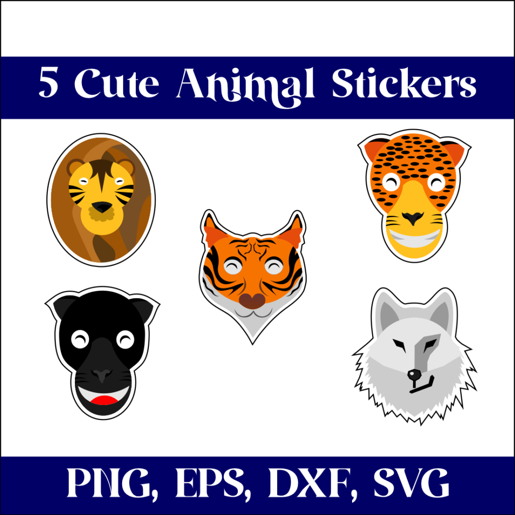 5 Cute Animal Stickers for your - MasterBundles