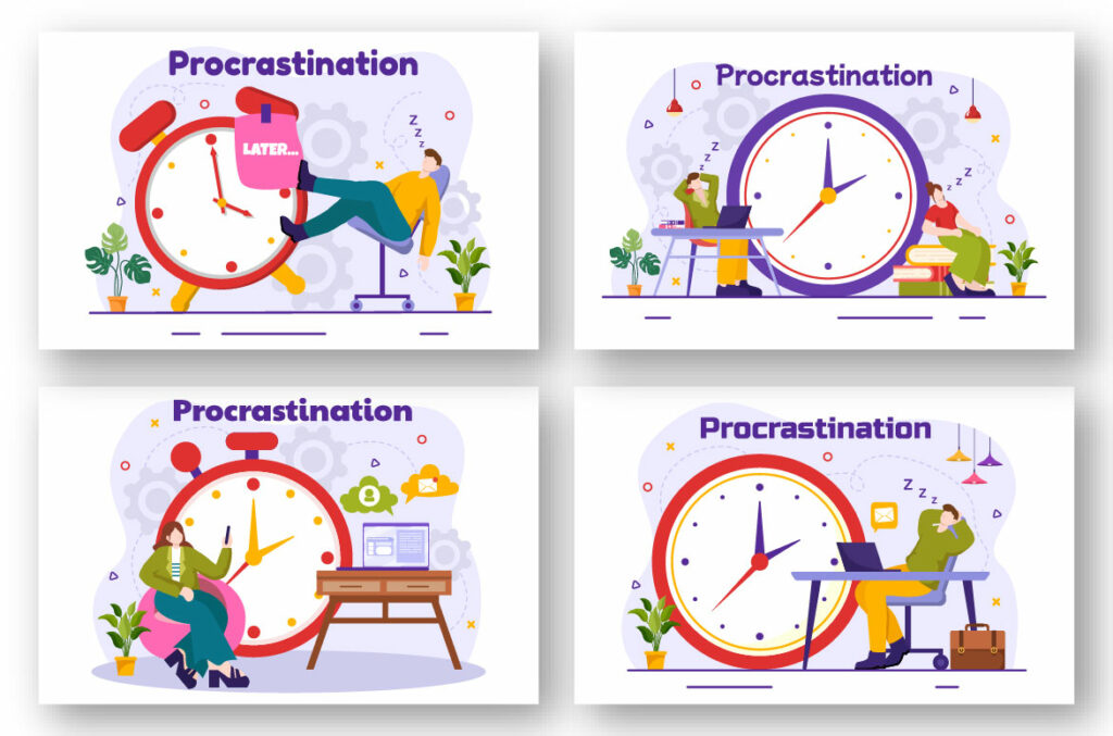 12 Procrastination Vector Illustration - MasterBundles