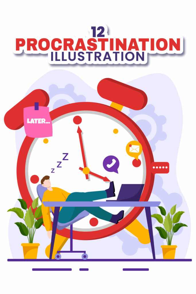 12 Procrastination Vector Illustration - MasterBundles