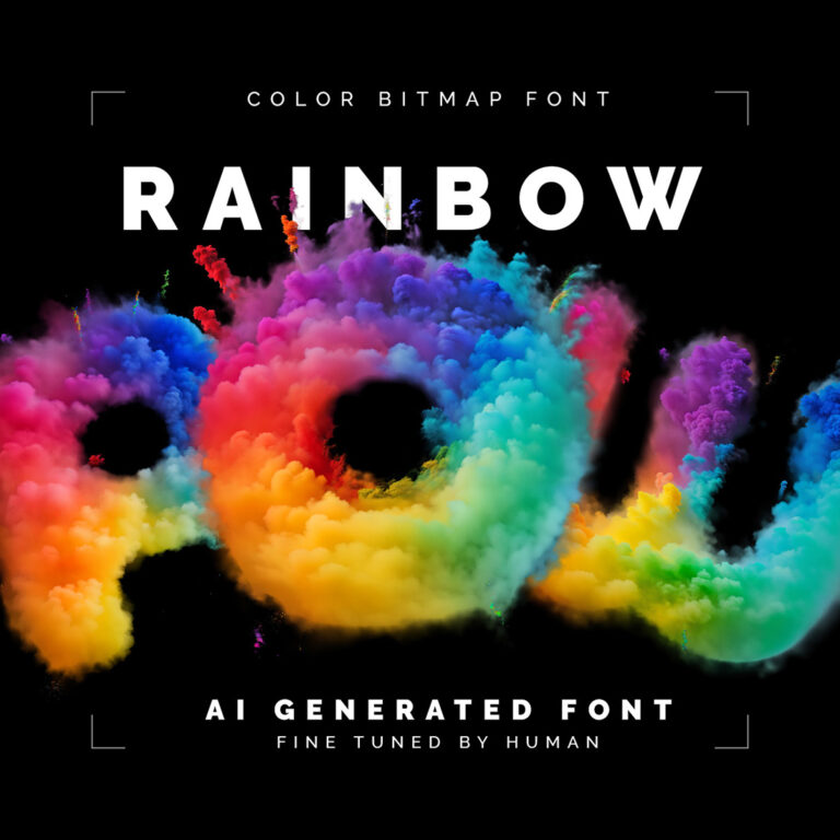 Rainbow Pow - Color Bitmap Font - MasterBundles