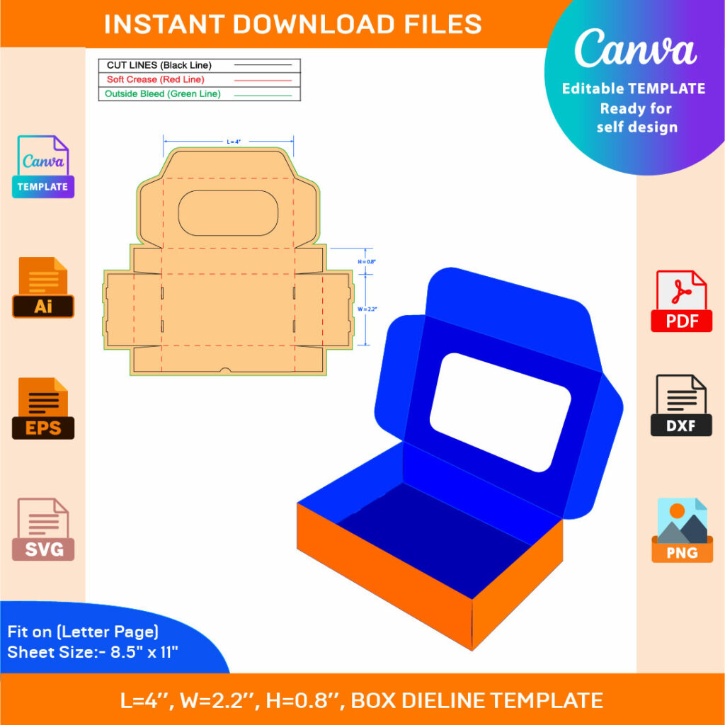 Rectangle Box, Gift Box, Dieline Template - MasterBundles