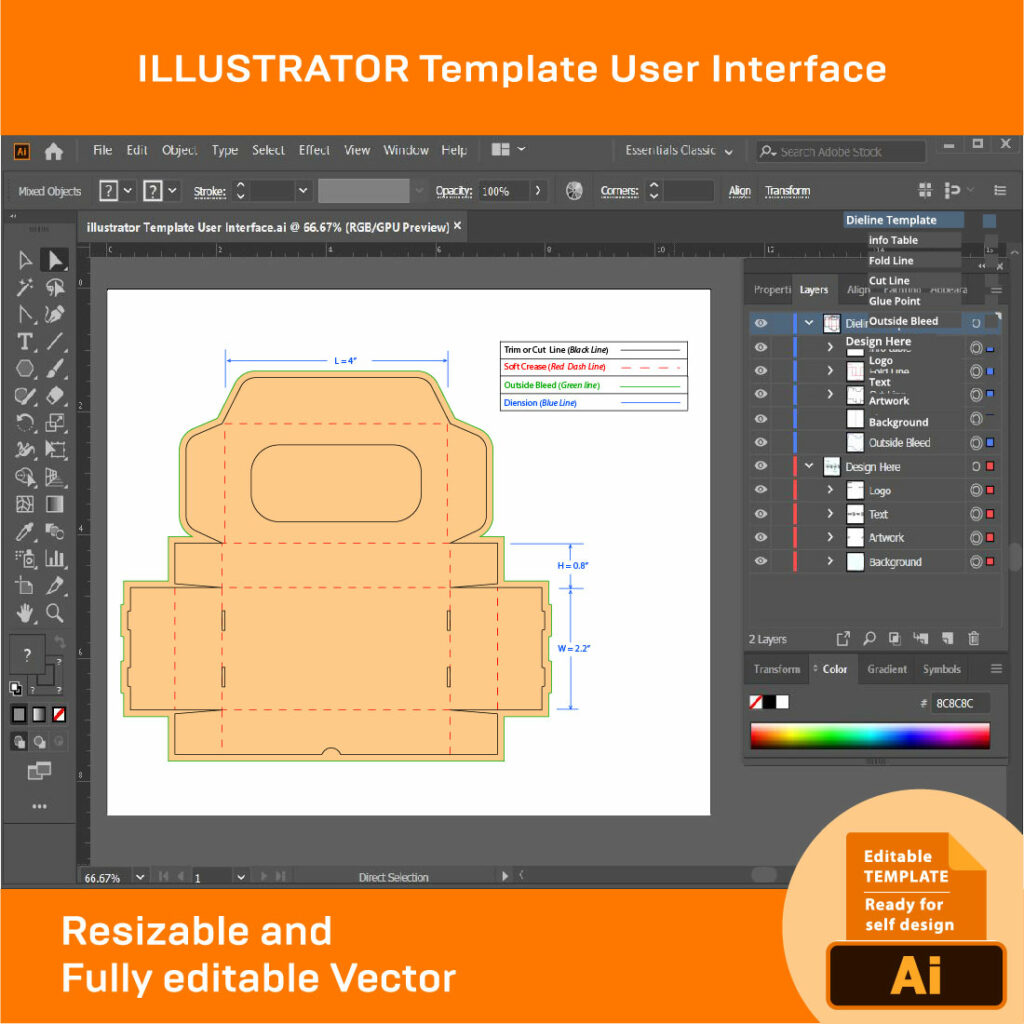 Rectangle Box, Gift Box, Dieline Template - MasterBundles