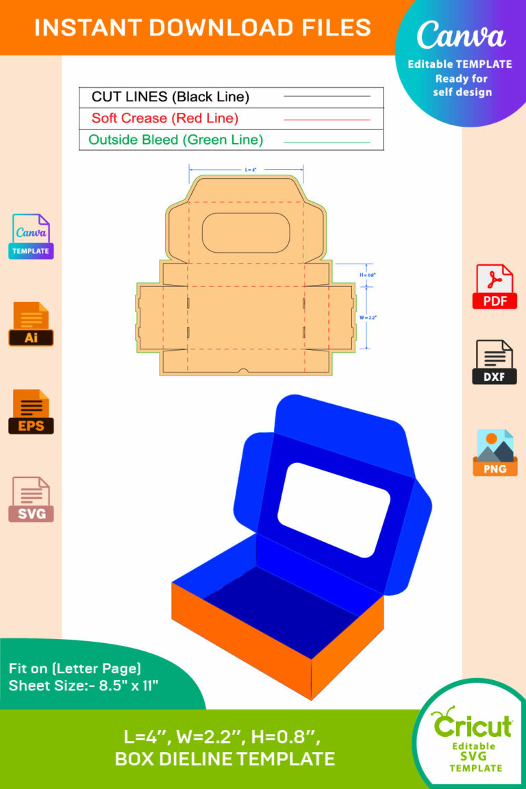 Rectangle Box, Gift Box, Dieline Template - MasterBundles