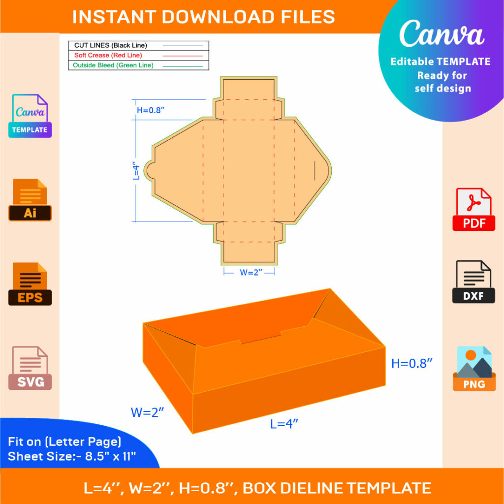 Rectangle Box, Storage Box, Packaging Box, Dieline Template - MasterBundles