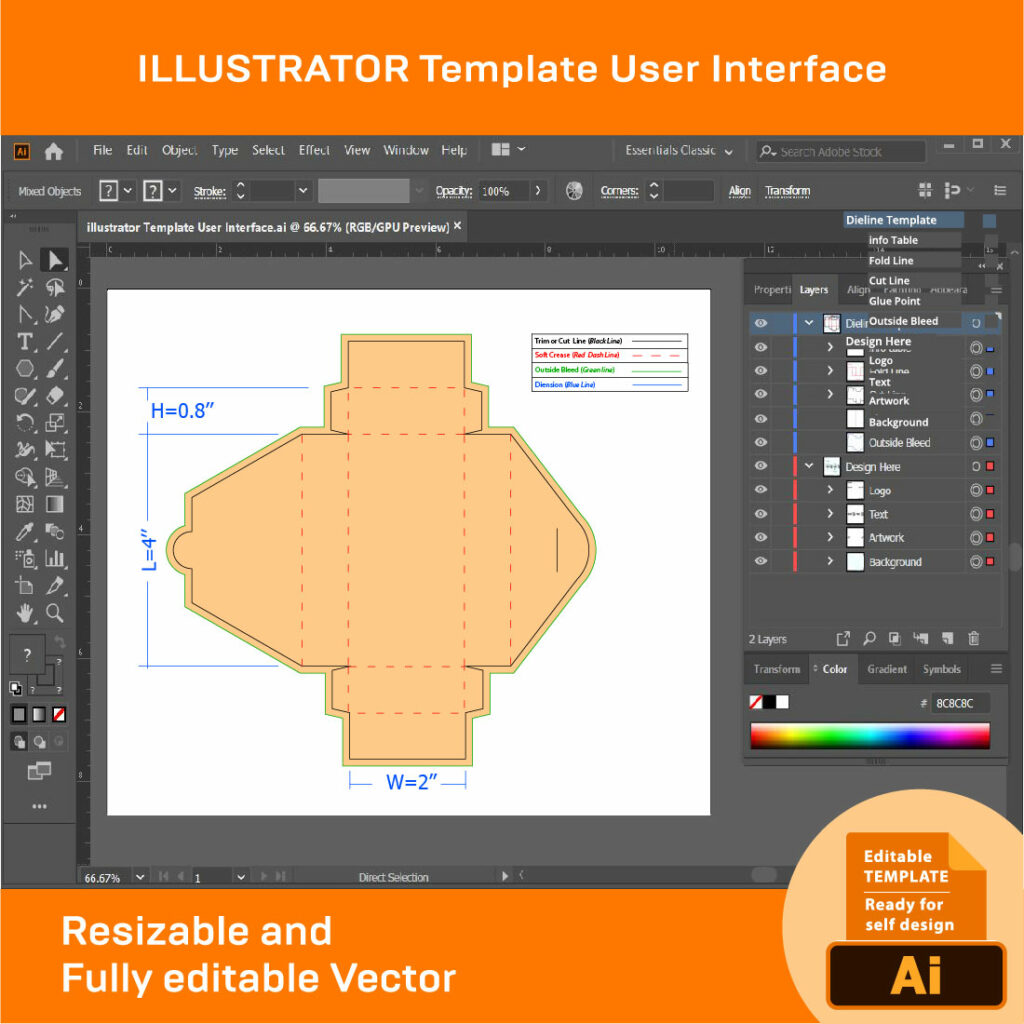 Rectangle Box, Storage Box, Packaging Box, Dieline Template - MasterBundles
