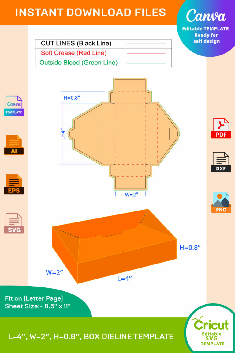 Rectangle Box, Storage Box, Packaging Box, Dieline Template - MasterBundles