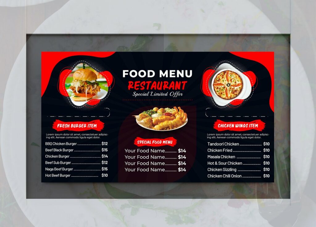 Digital Food Menu Design Template V-13 - MasterBundles