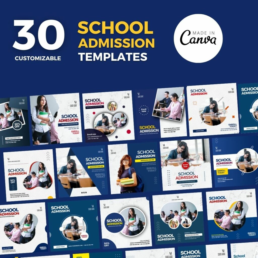 School Admission Canva Flyer Bundle - MasterBundles
