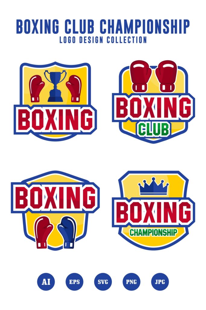Set Boxing badge design logo - $4 - MasterBundles