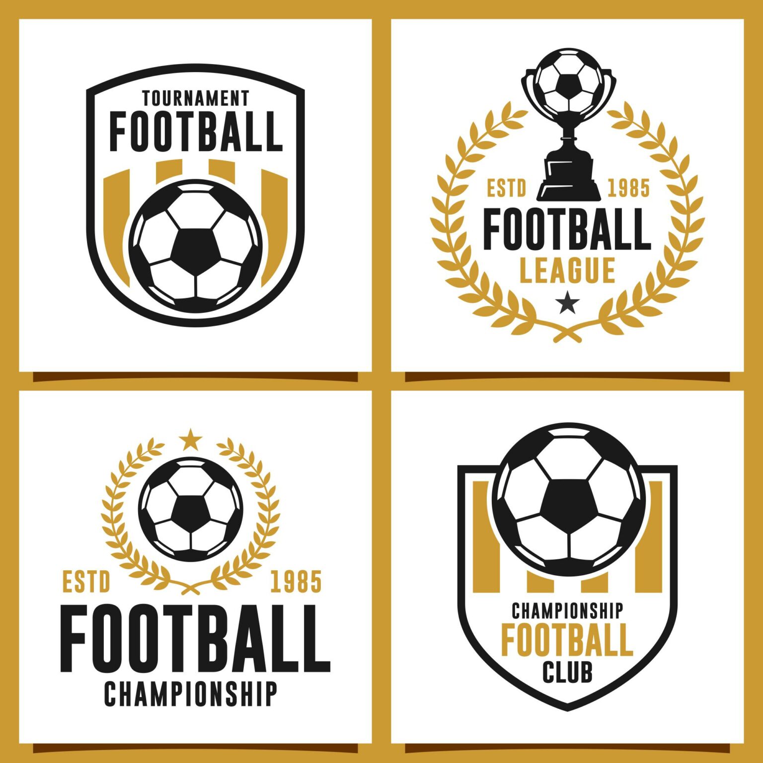 Set Football logo design collection - $6 - MasterBundles