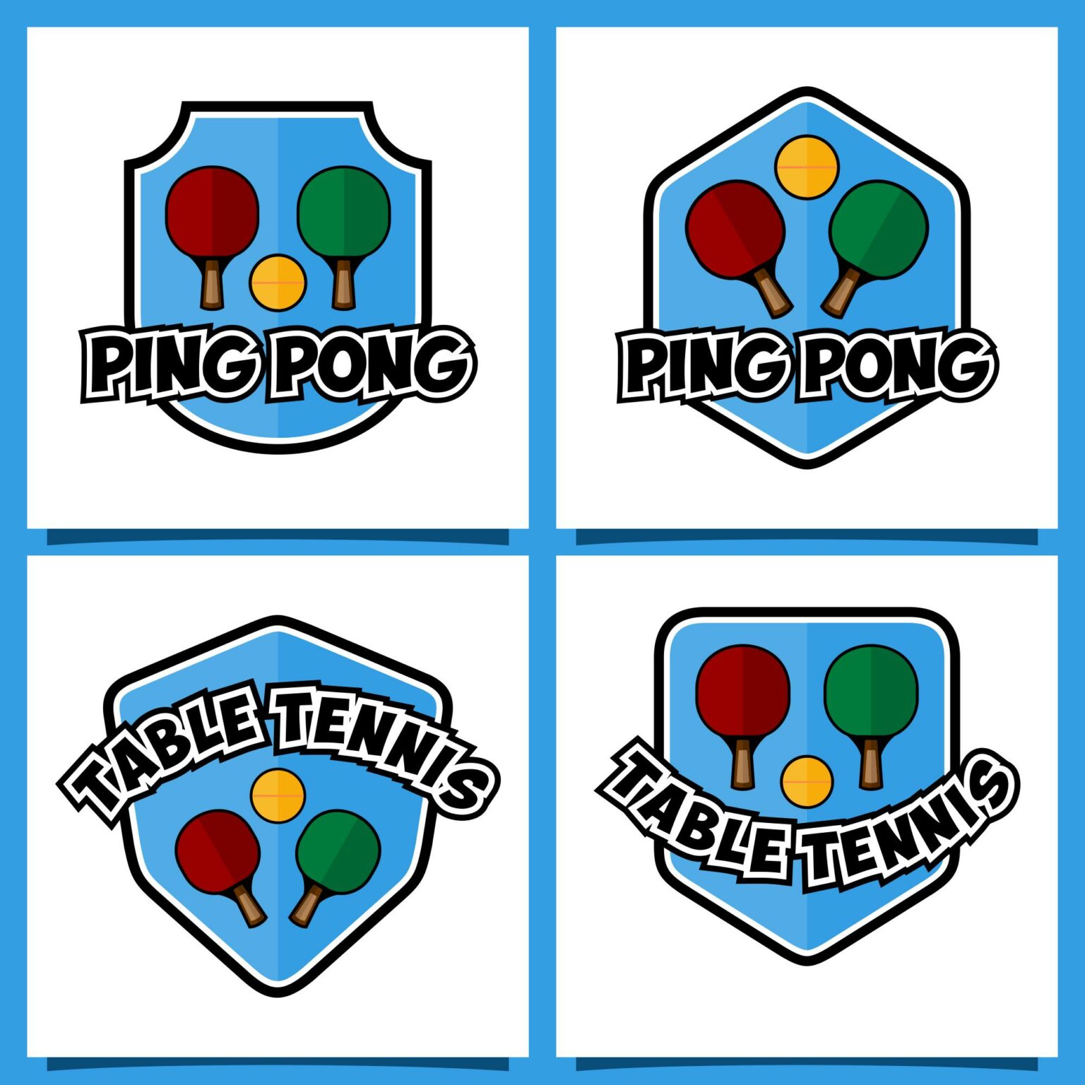 Set Table Tennis Ping pong logo collection - $4 - MasterBundles