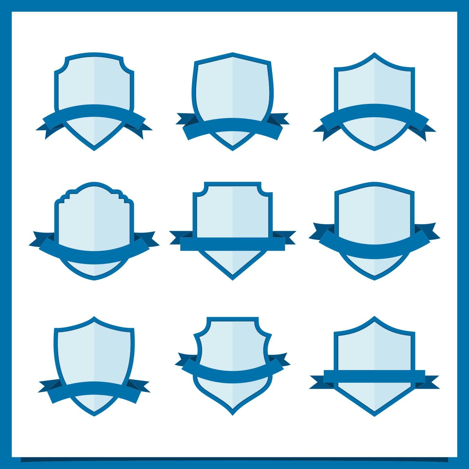 Sheild ribbon vector design collection - $4 - MasterBundles