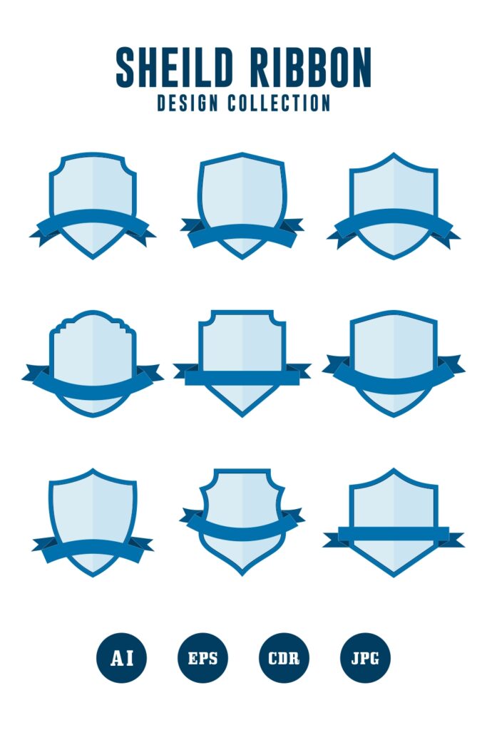 Sheild ribbon vector design collection - $4 - MasterBundles