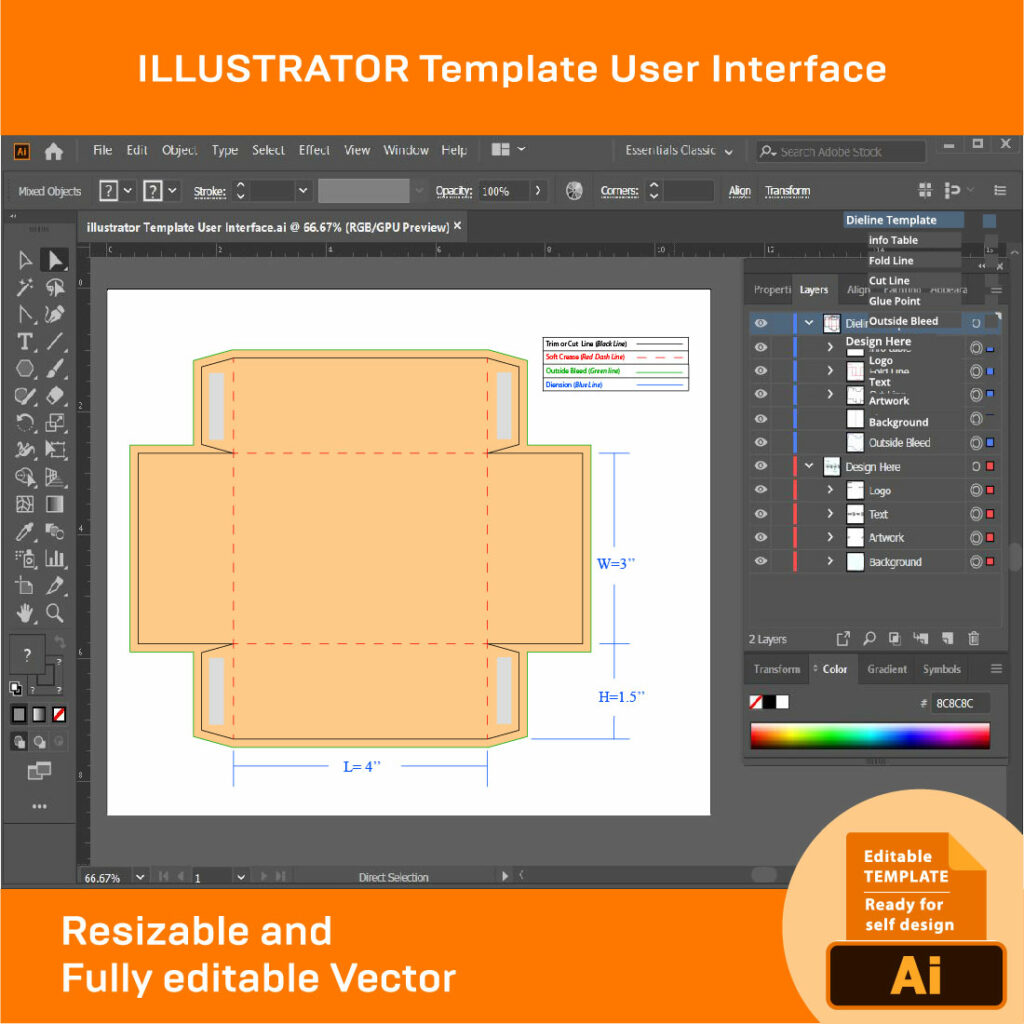 Shoe Box, Rectangle Box, Packaging box, Dieline Template - MasterBundles