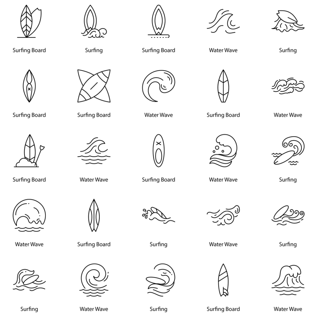Surfing Icon Set - MasterBundles