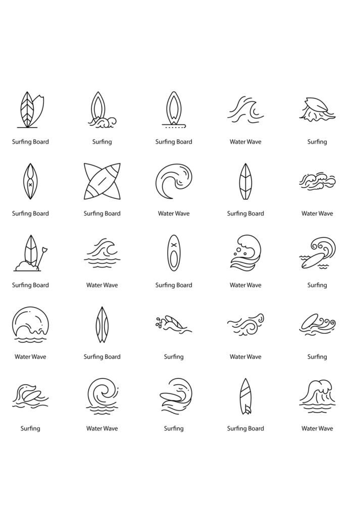 Surfing Icon Set - MasterBundles
