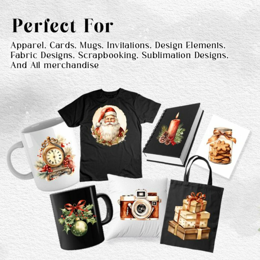 Christmas Vintage Ornament Decoration Sublimation Clipart - MasterBundles