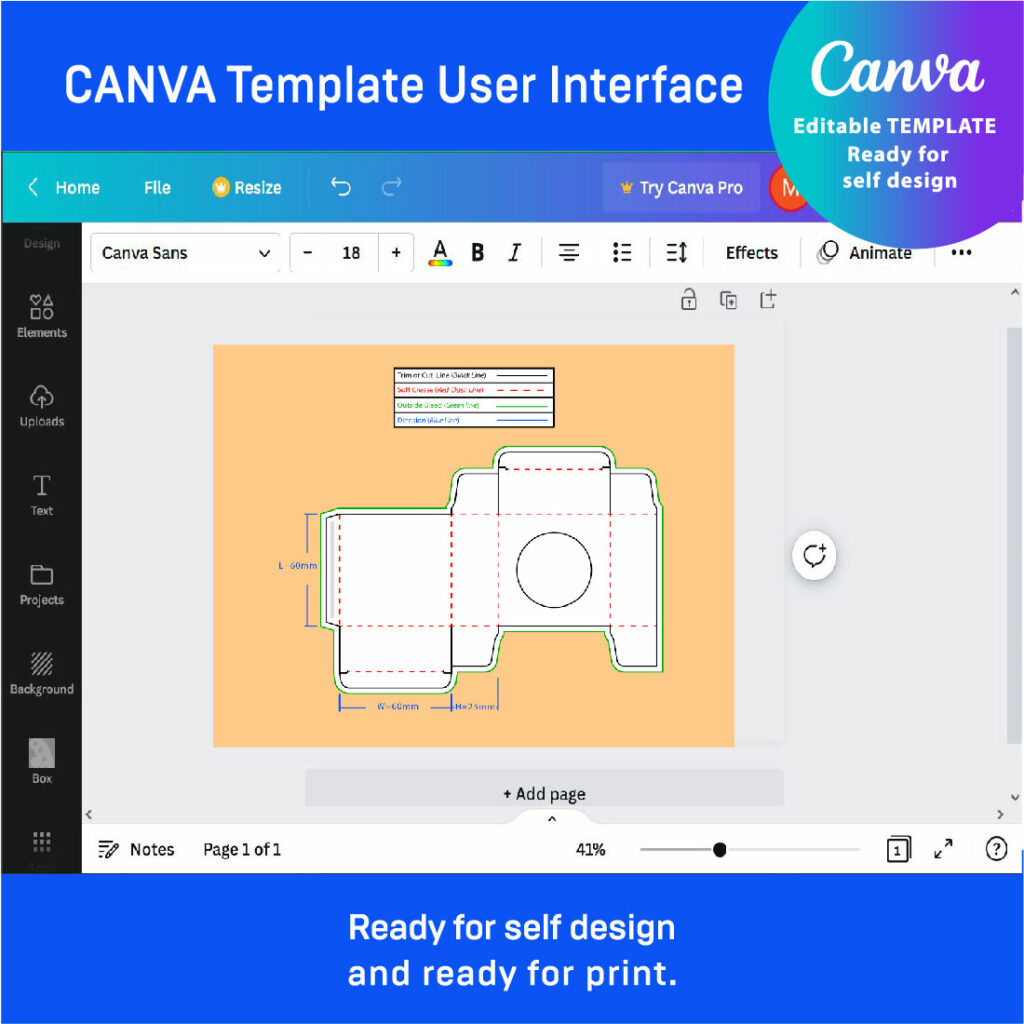 Square Box Dieline Template - MasterBundles