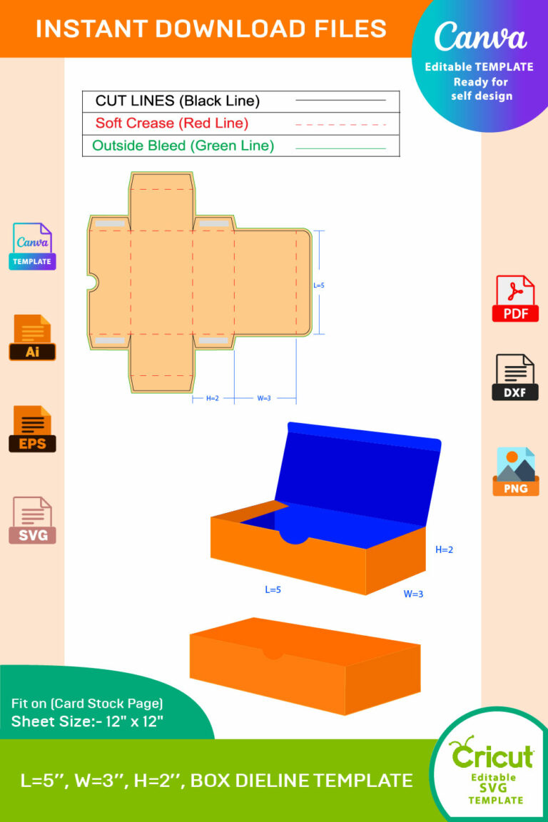 Storage Box, Shoe Box, Rectangular Box, Dieline Template - MasterBundles